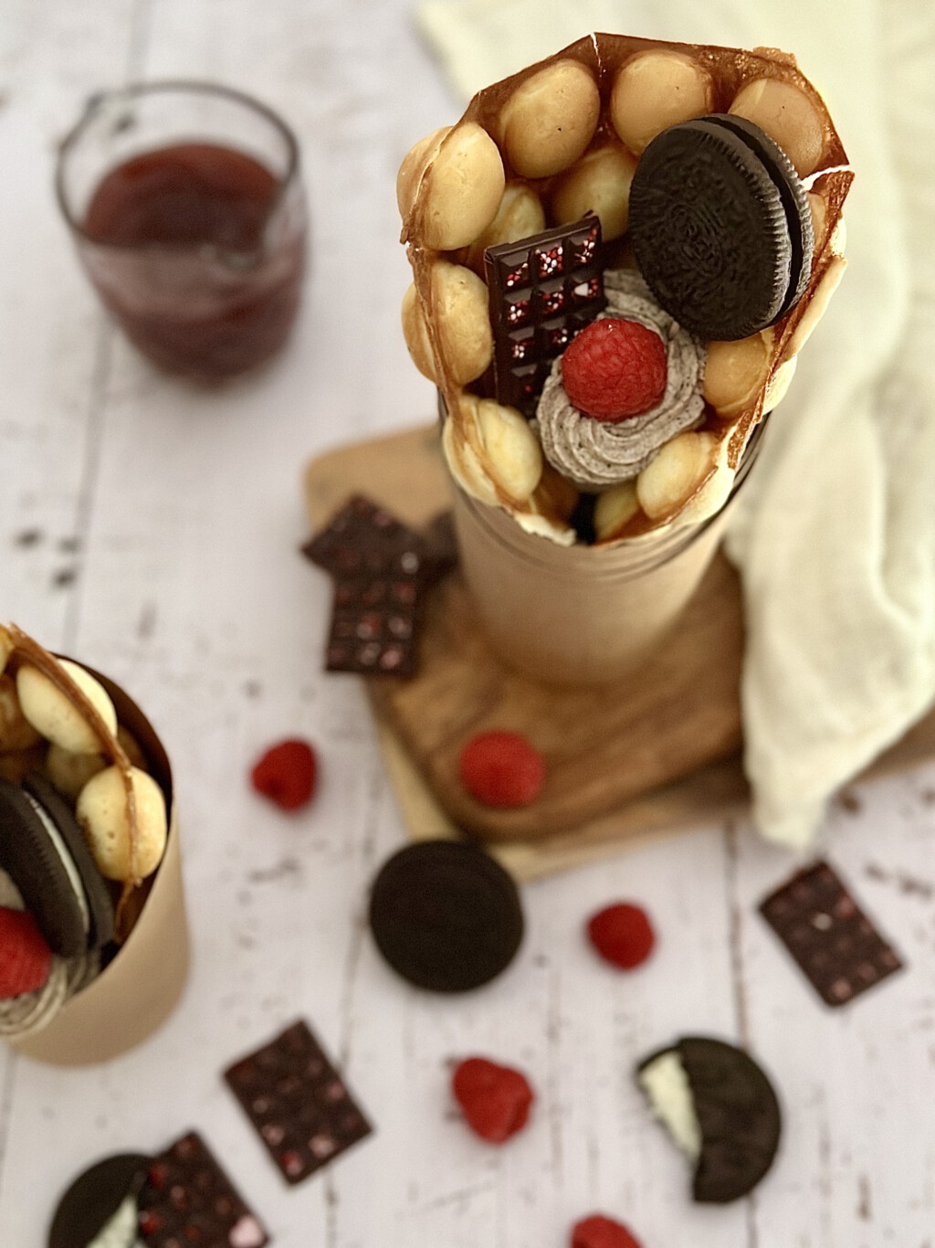 Bubble Waffeln mit Oreocreme - Von Januar bis Dezember